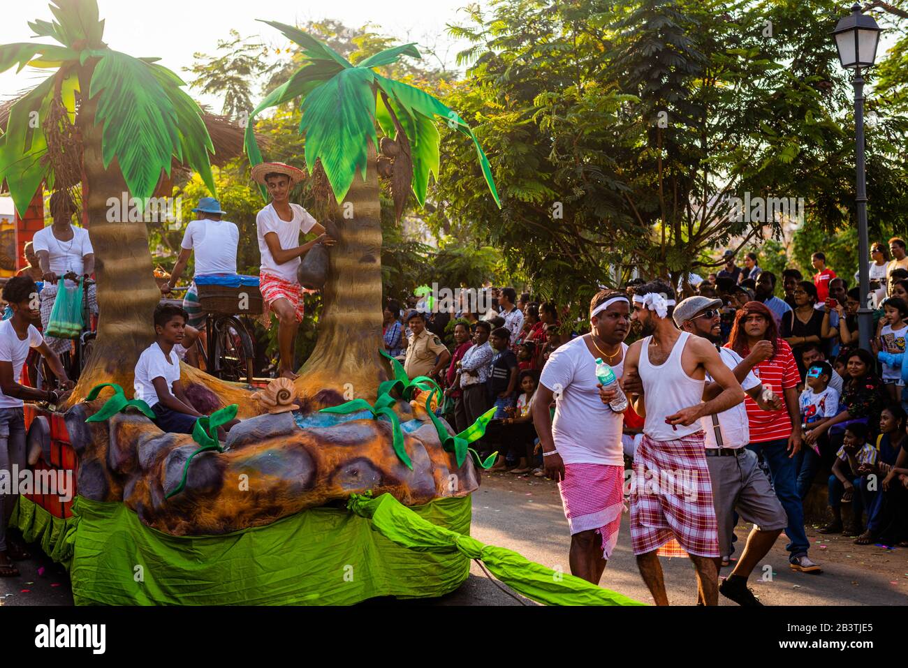 Margao,Goa/India- Feb 23 2020: Floats and characters on display during ...