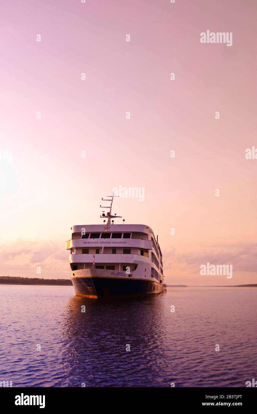 Iberostar Grand Amazon cruise ship om Amazon River, Amazon, Brazil ...