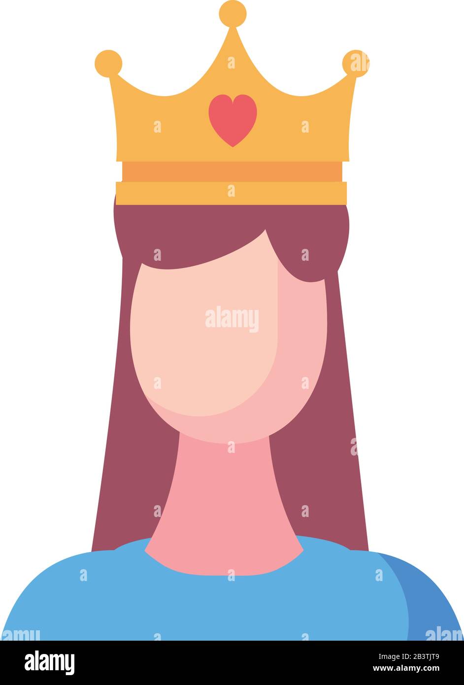 Avatar woman with crown fill style icon design, Girl female person ...