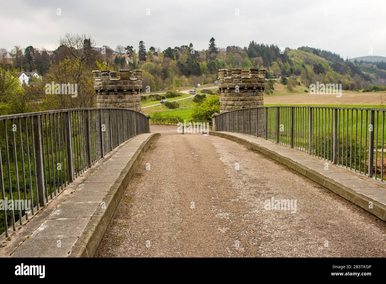 On the Craigellachie Bridge, which spans the river Spey in Scotland ...
