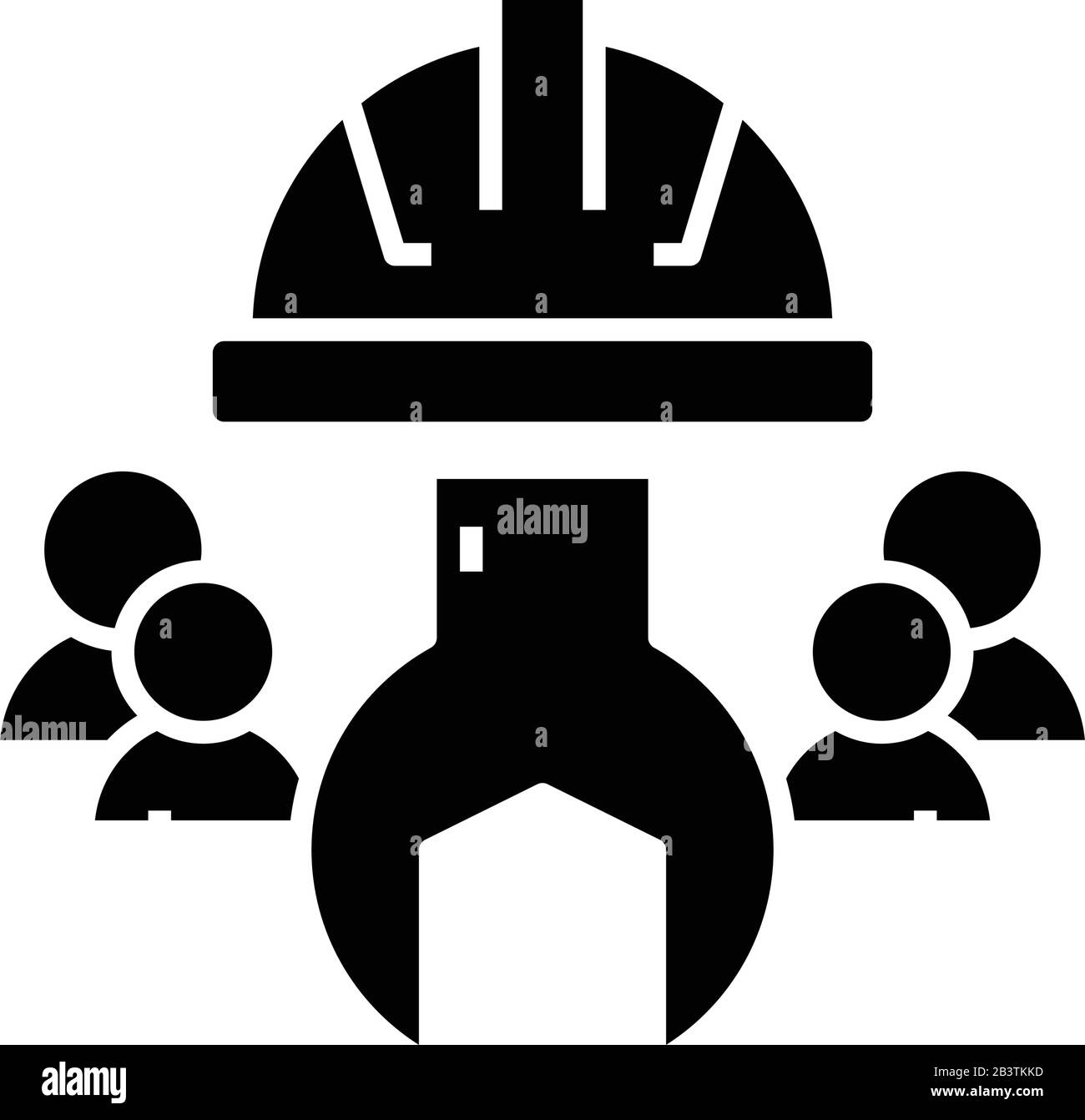 Settings master black icon, concept illustration, vector flat symbol ...