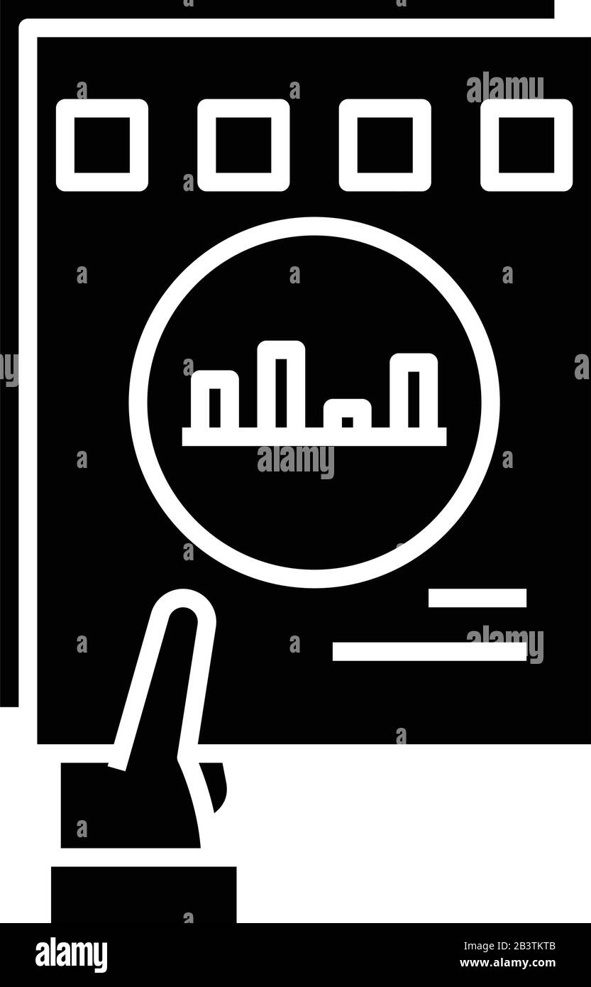 Report infographic black icon, concept illustration, vector flat symbol ...