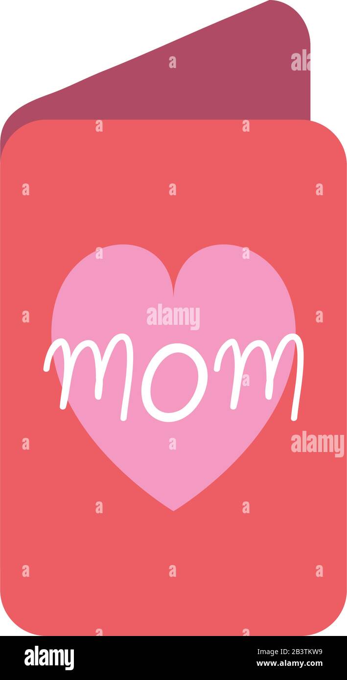 Mom Card Fill Style Icon Design Happy Mothers Day Love Relationship