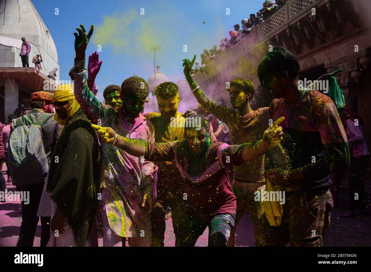 People dance as they take part during the festival.Holi Festival of ...