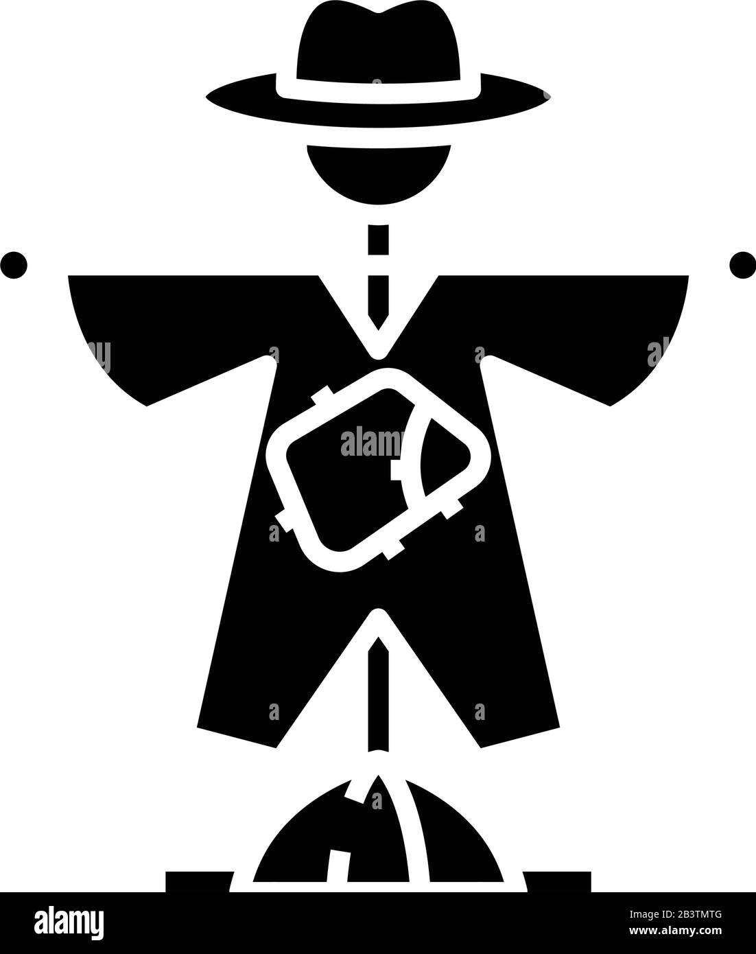 Scarecrow black icon, concept illustration, vector flat symbol, glyph ...