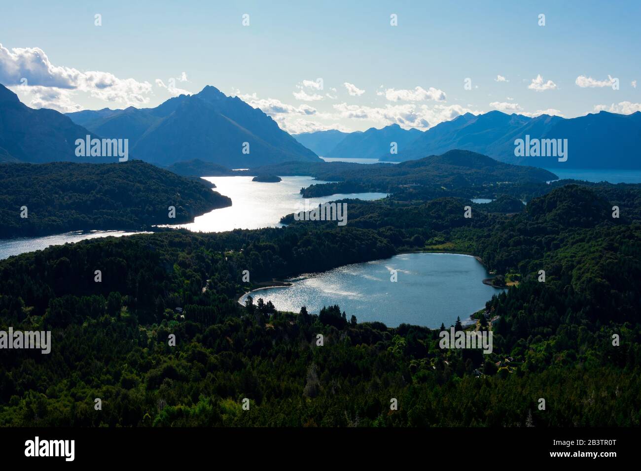 View of El Trebol Lagoon, Perito Moreno Lake and the mountains taken ...