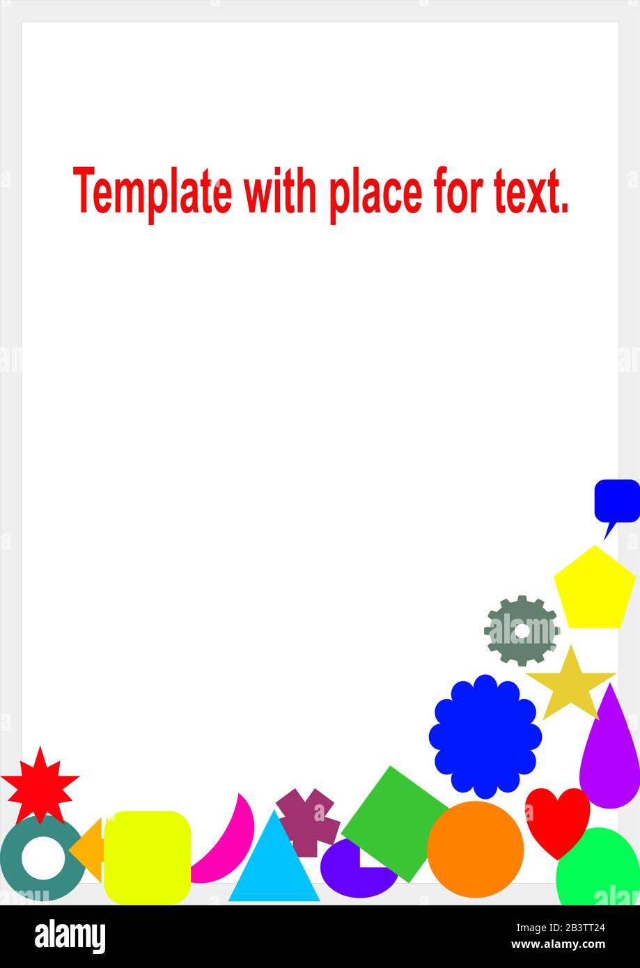 Template for text with geometric shapes on a white background Stock ...