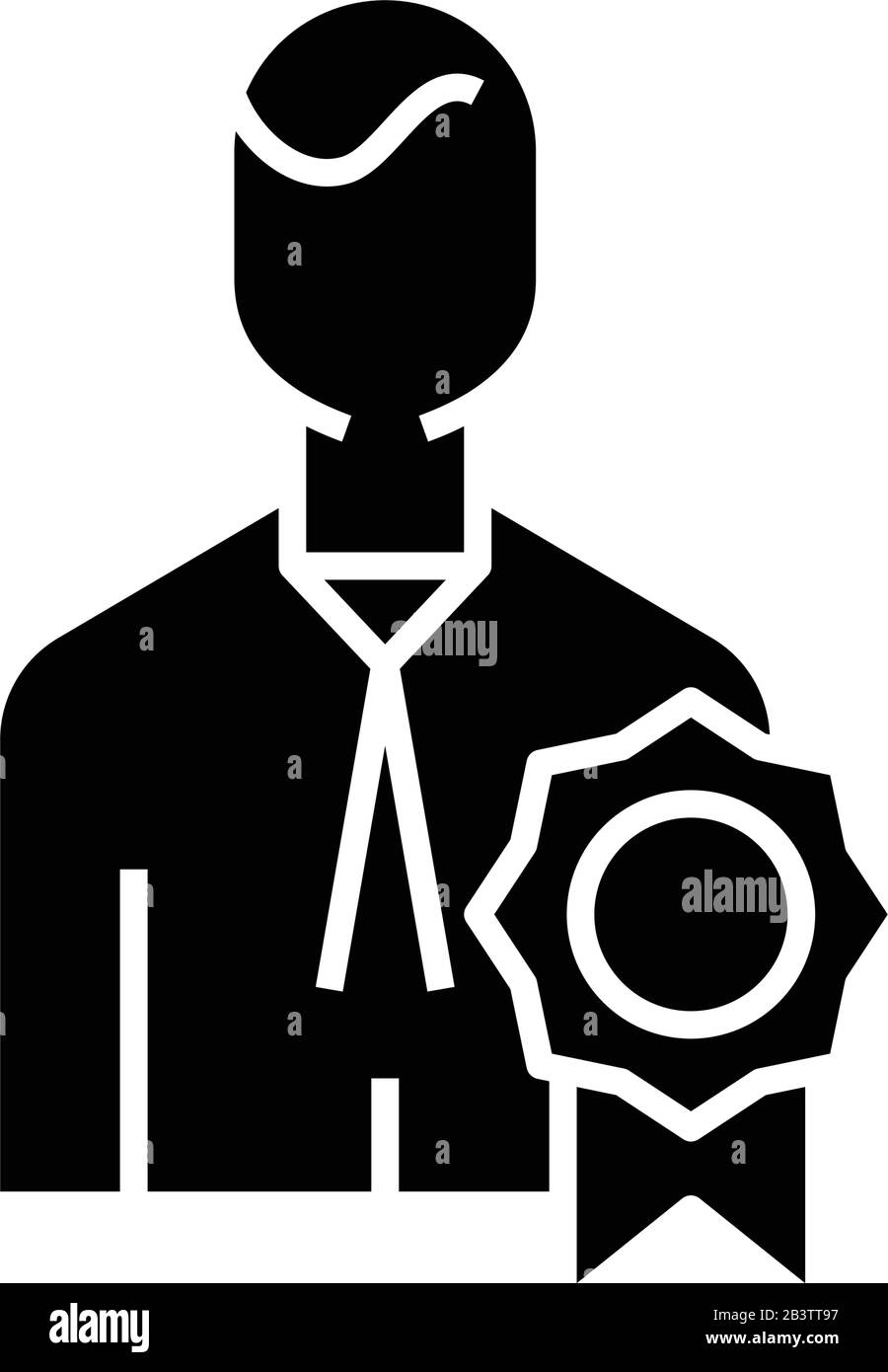 Reward for work black icon, concept illustration, vector flat symbol ...