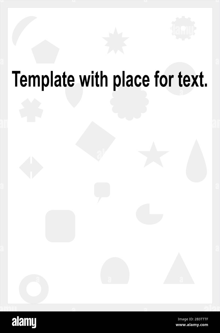 Template for text with geometric shapes on a white background Stock ...