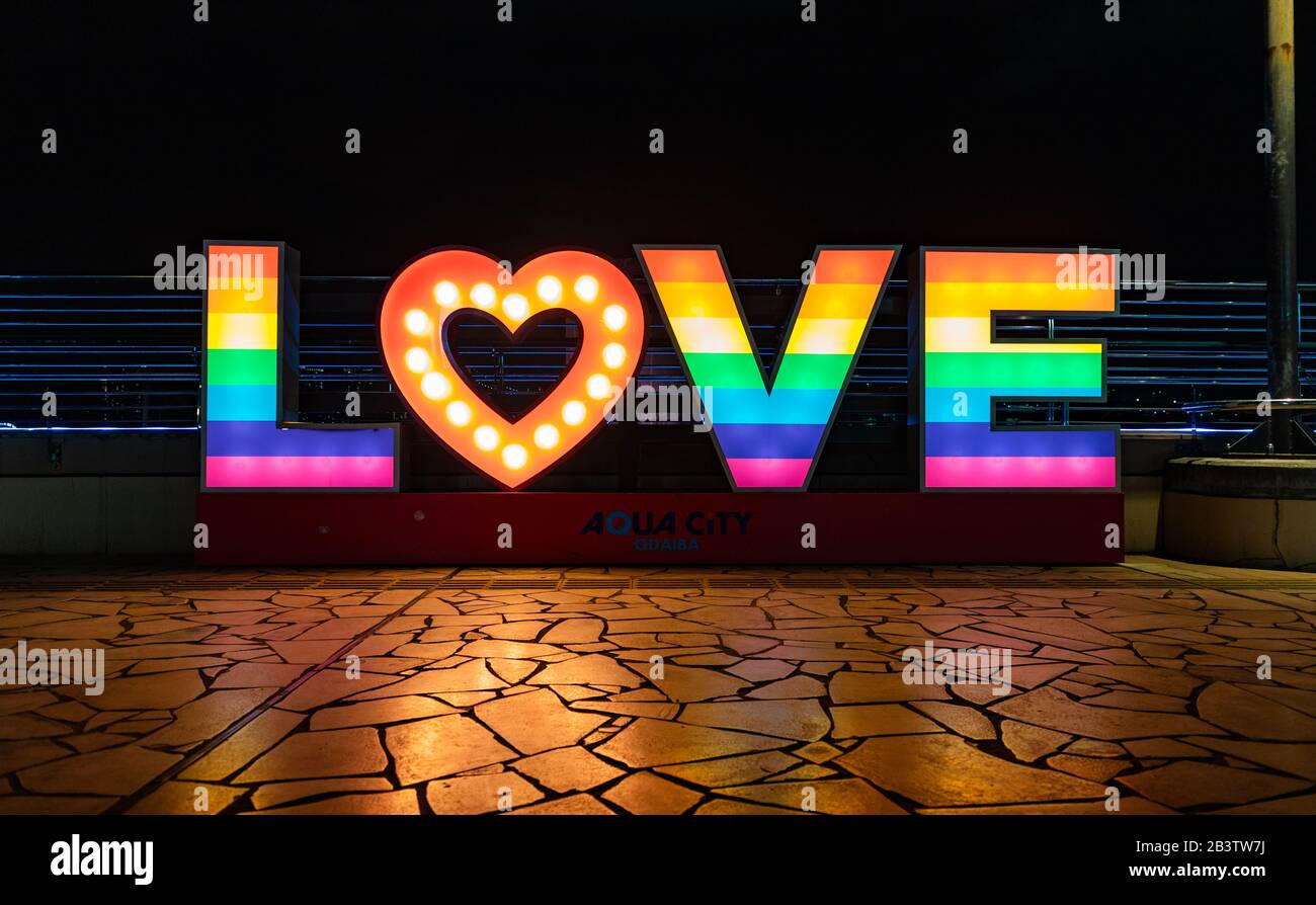 A picture of the love sign on display in Odaiba (Tokyo Stock Photo - Alamy