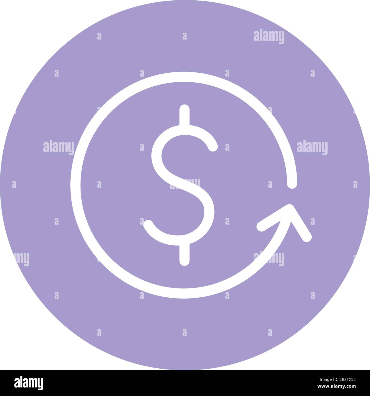Isolated dollar with arrow line and block style icon vector design ...