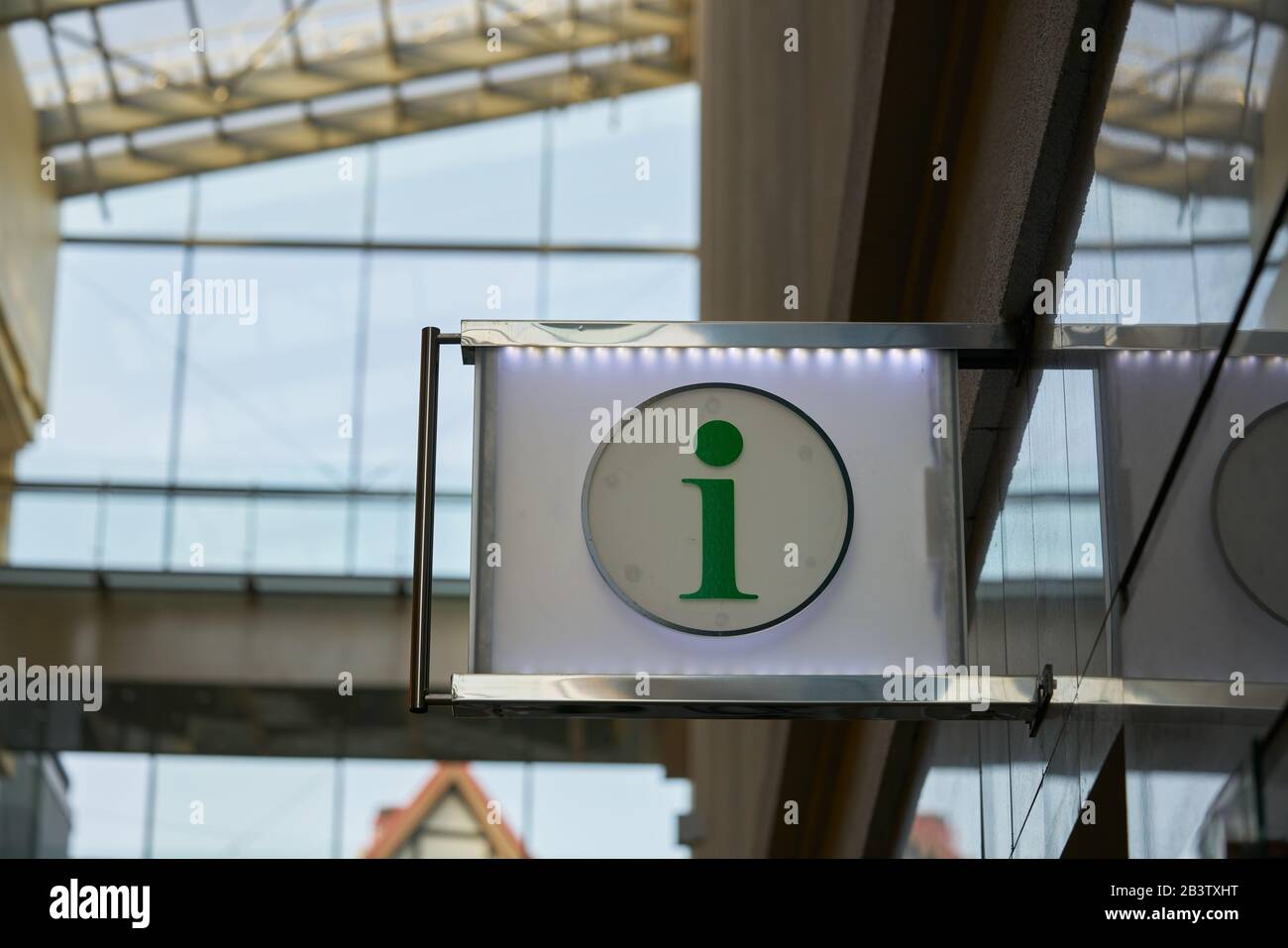 information signboard. white shield Stock Photo - Alamy