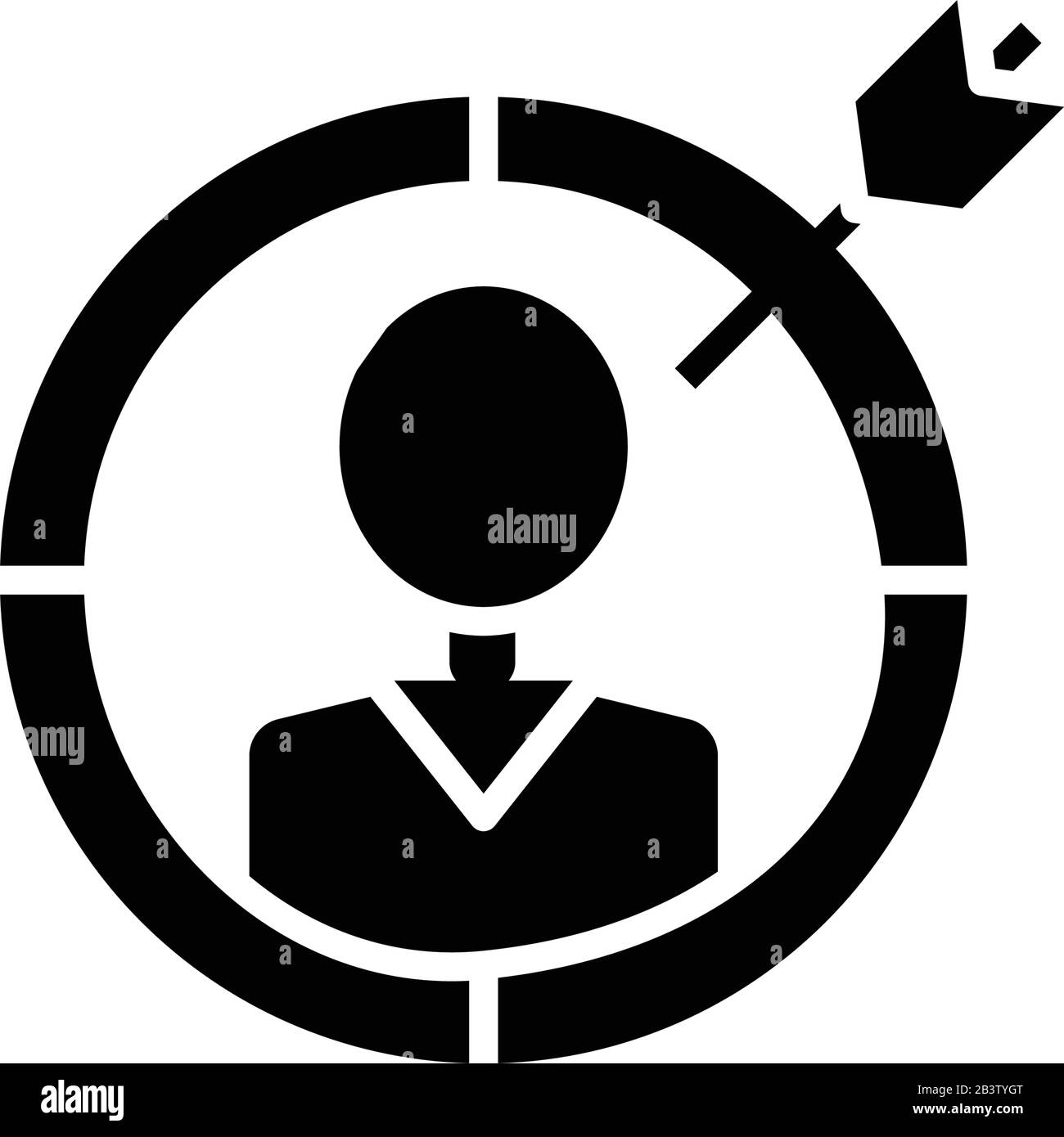 Relevant person black icon, concept illustration, vector flat symbol ...