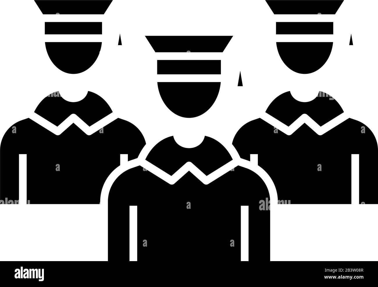 Students black icon, concept illustration, vector flat symbol, glyph ...