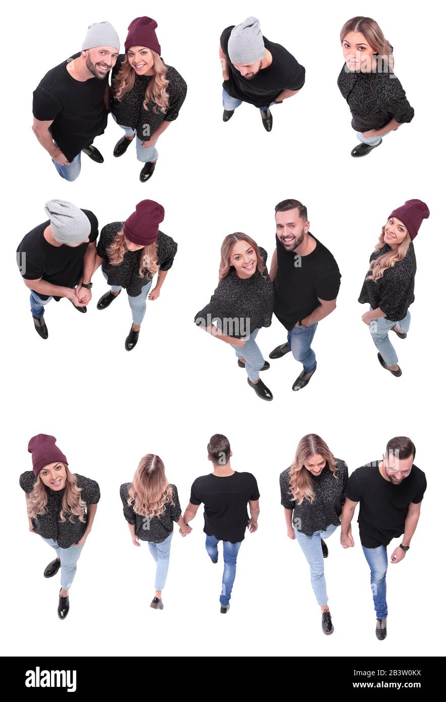 top view. image of modern different young people Stock Photo - Alamy