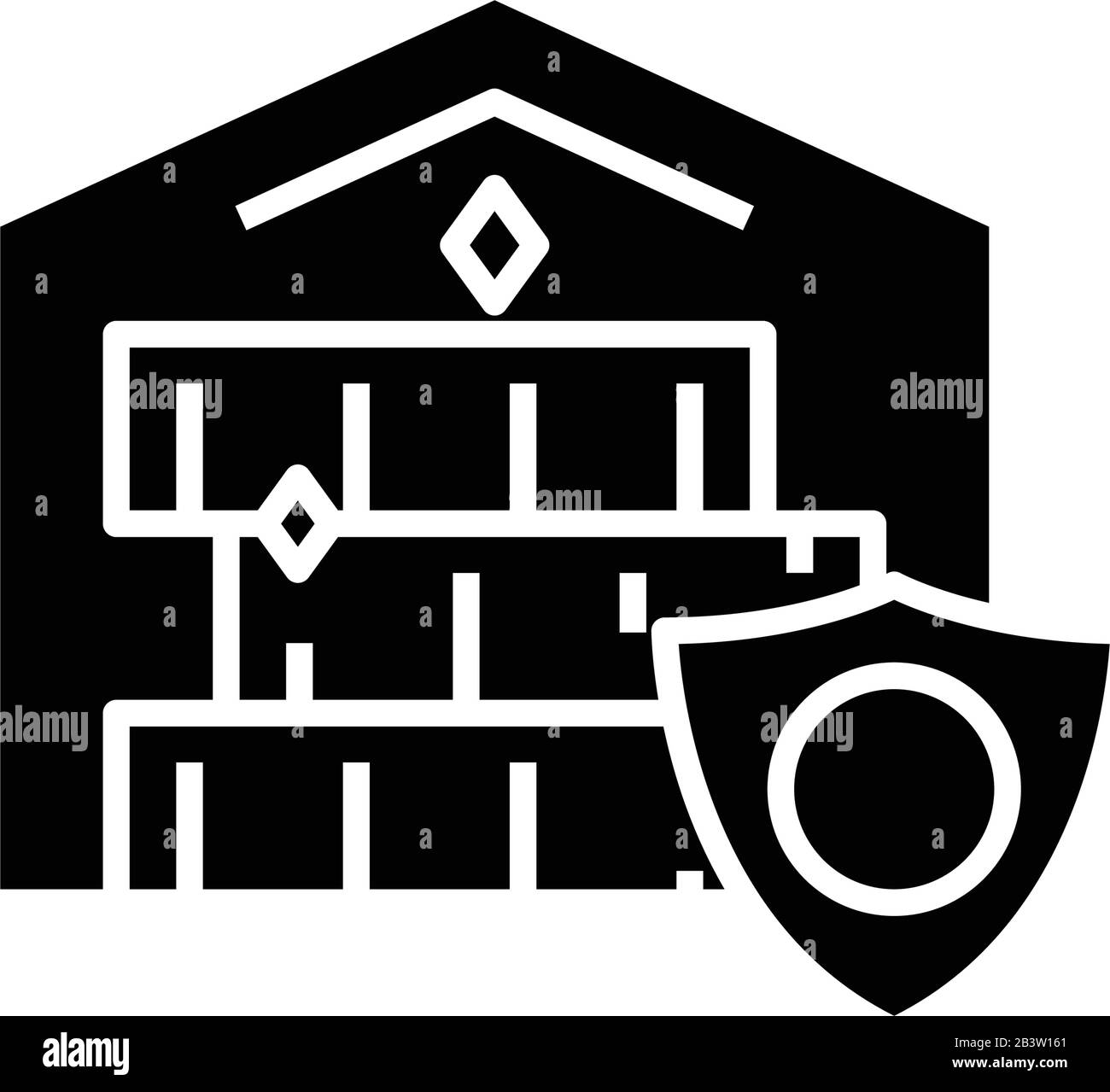 Safe protection black icon, concept illustration, vector flat symbol ...