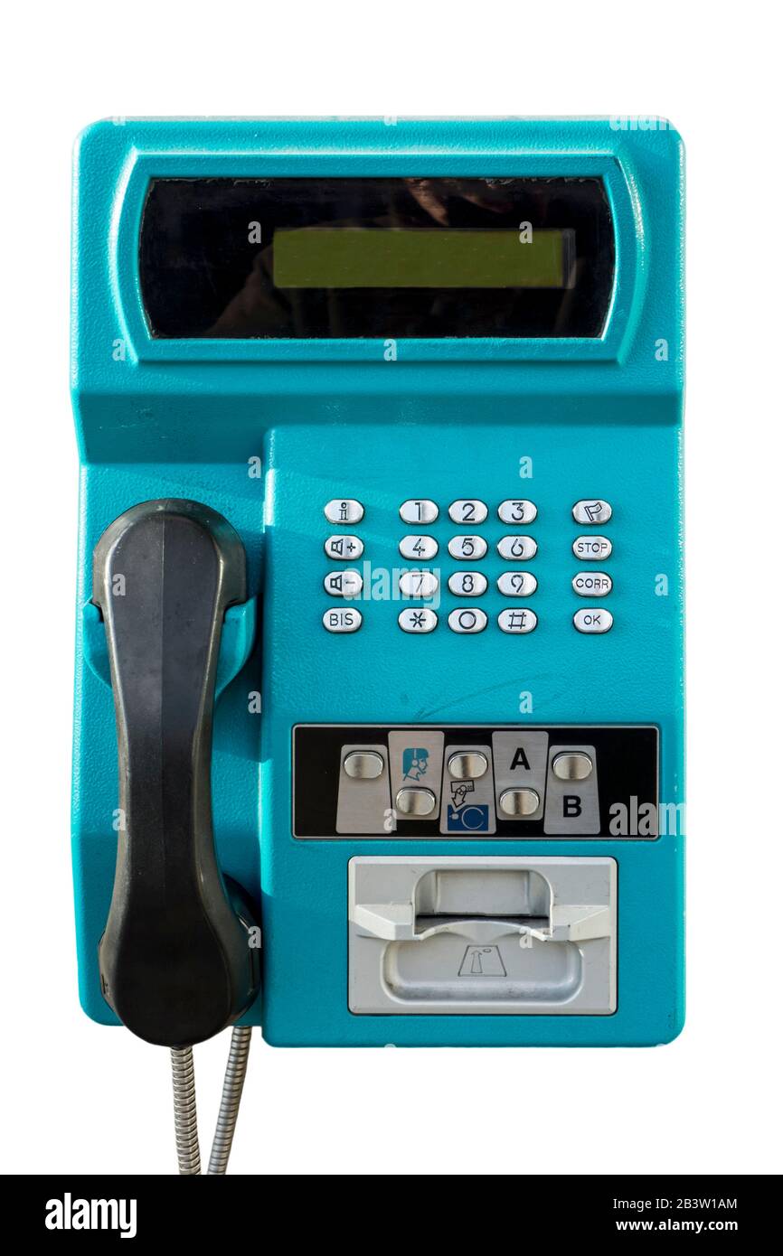 Old public payphone to be used with pre-payment card only in telephone ...