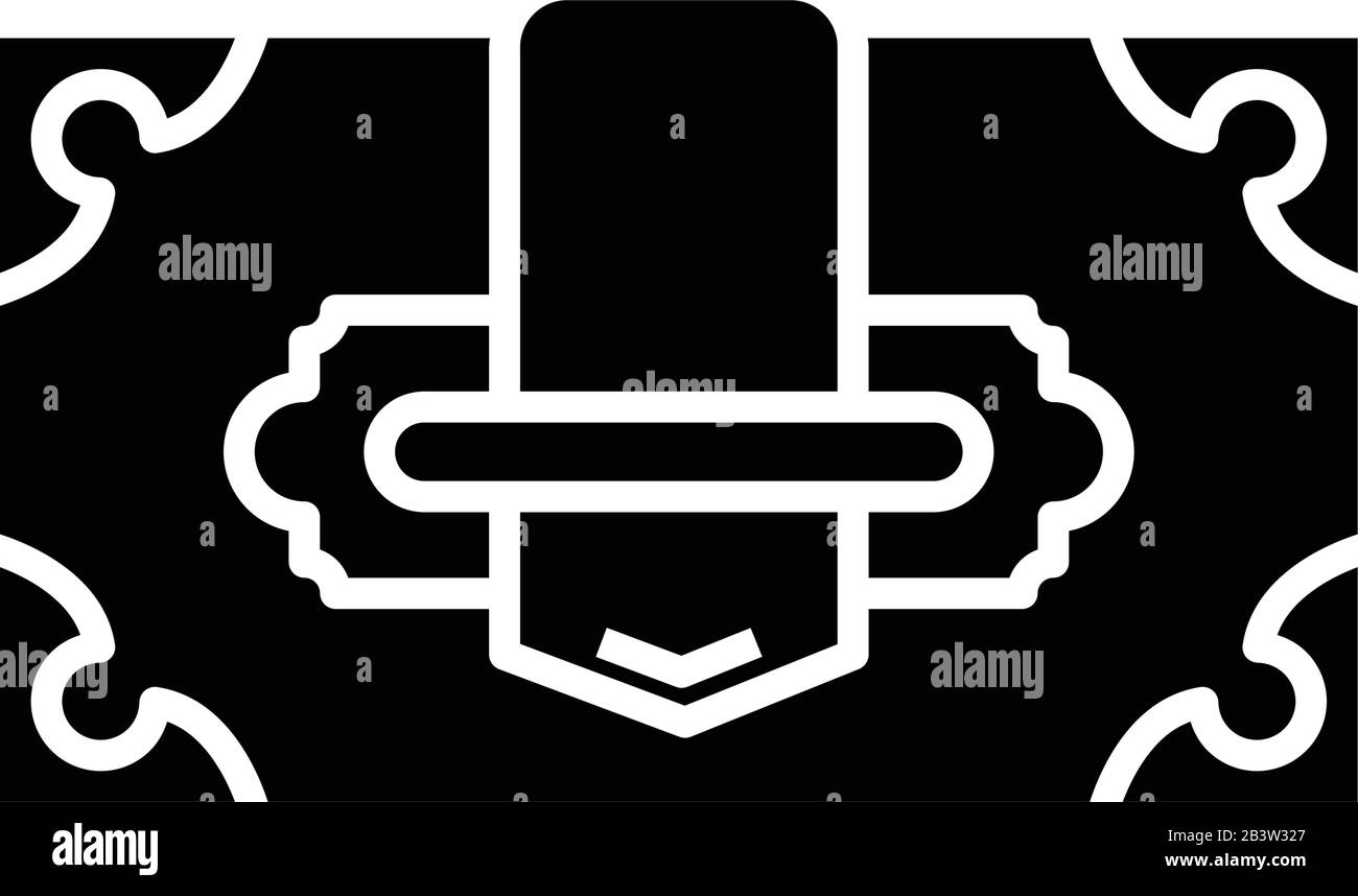 Secret box black icon, concept illustration, vector flat symbol, glyph ...
