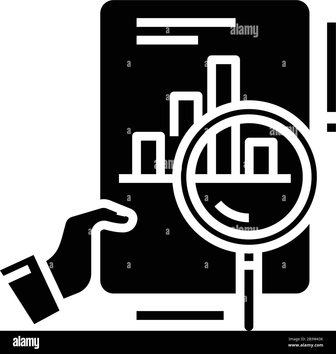 Searching results black icon, concept illustration, vector flat symbol ...