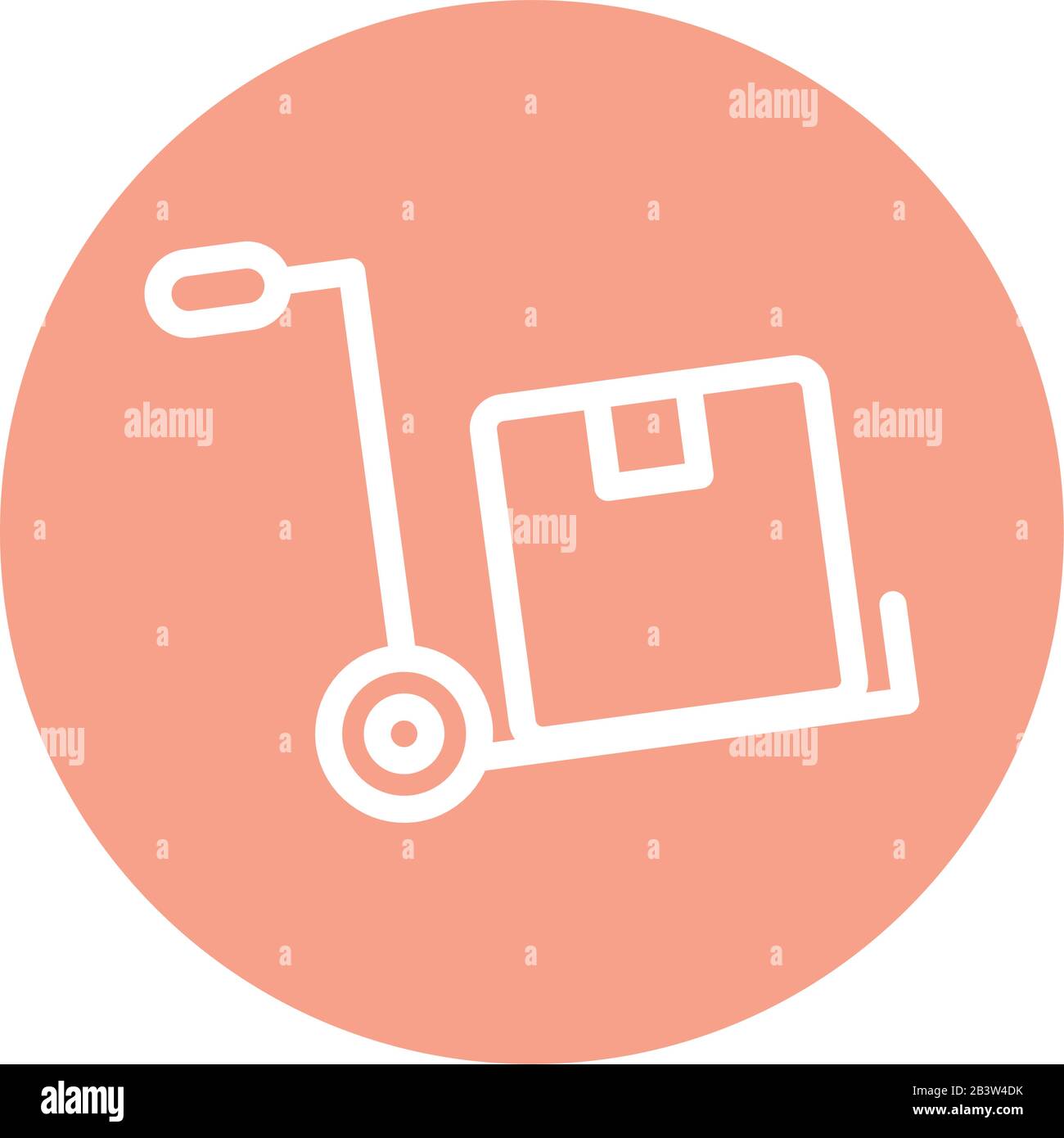 Isolated delivery box over cart line and block style icon vector design ...