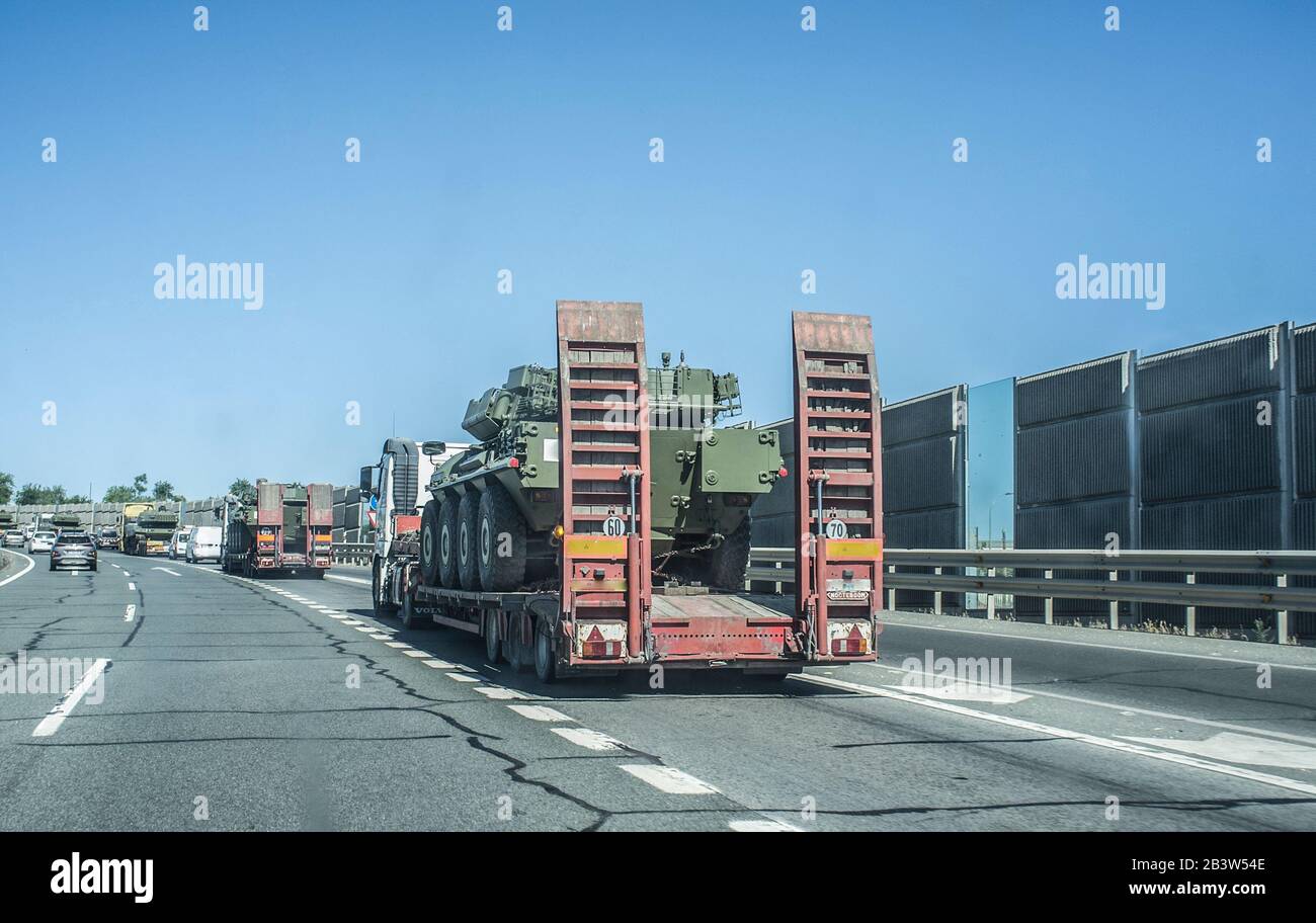 Seville; Spain - May 31st, 2019: Heavy-duty truck carrying a Spanish ...