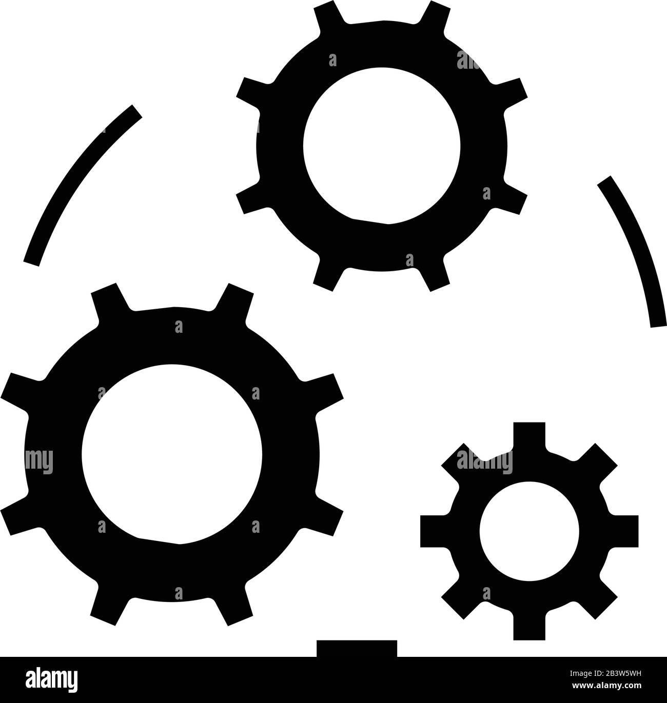 Settings black icon, concept illustration, vector flat symbol, glyph ...