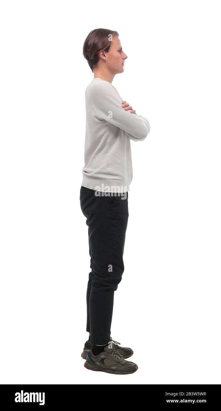 side view. stylish young man looking forward Stock Photo - Alamy