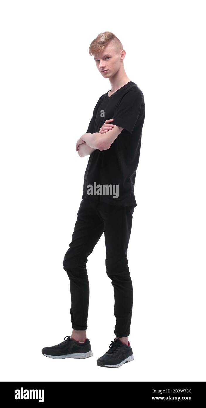 in full growth. modern guy in casual clothes Stock Photo - Alamy