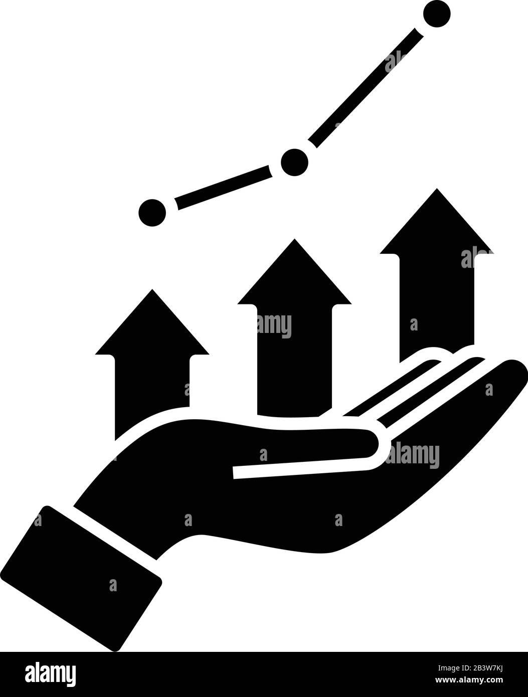 Support increasing black icon, concept illustration, vector flat symbol ...