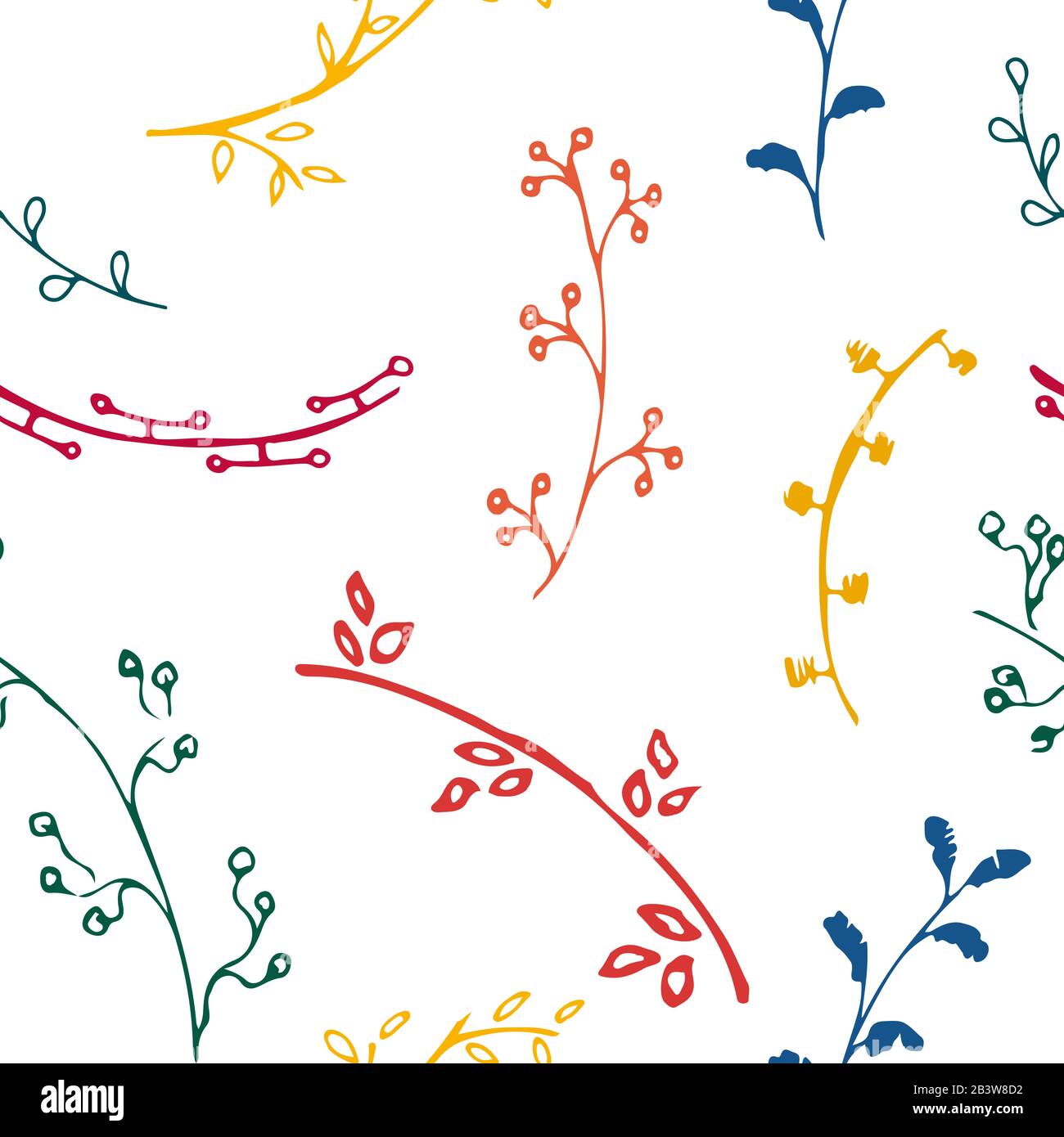 Seamless pattern botanical flowers Cut Out Stock Images & Pictures - Alamy