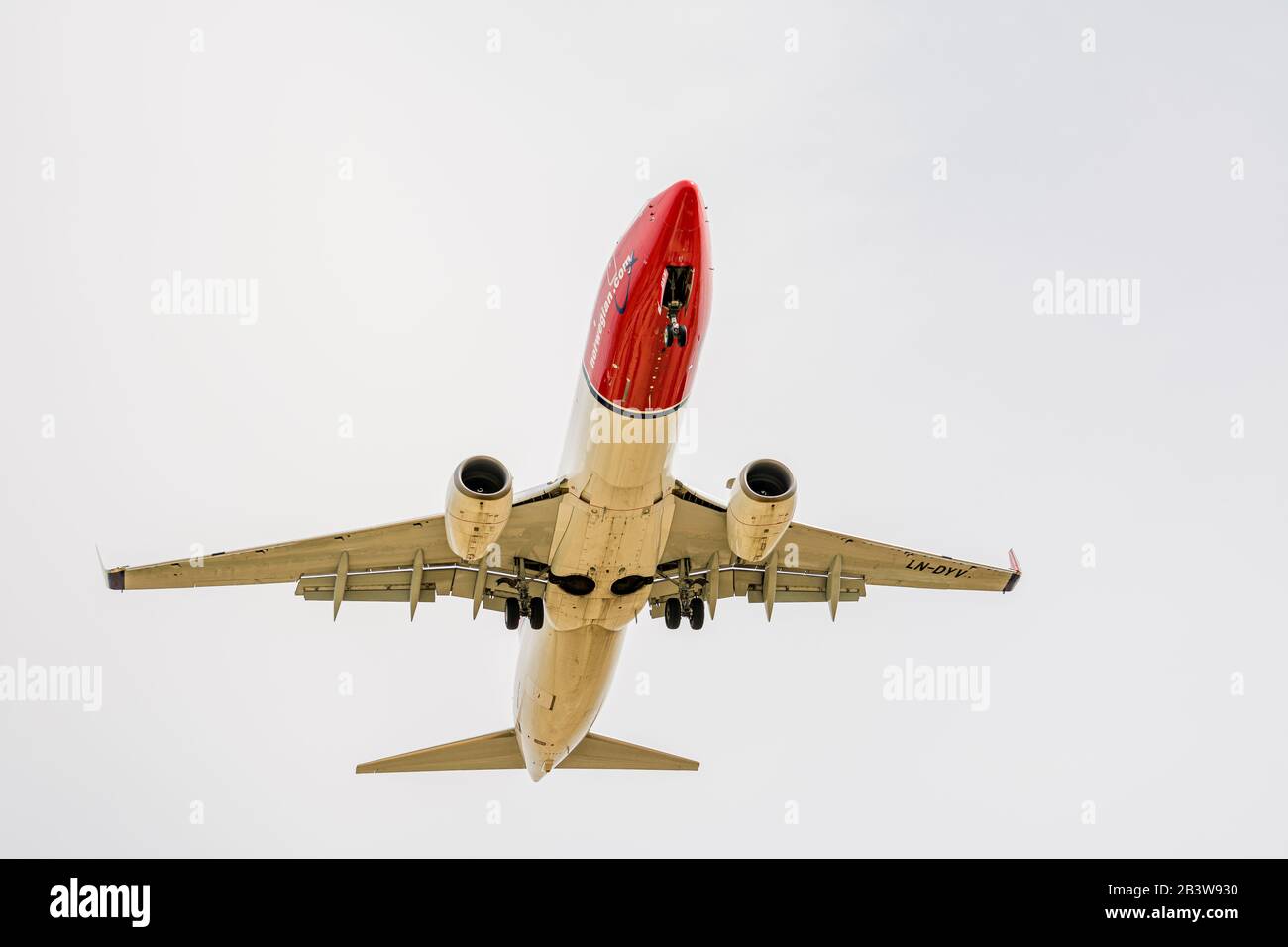 Airbus A320 taking off in Barcelona airport, Catalonia, Spain Stock ...
