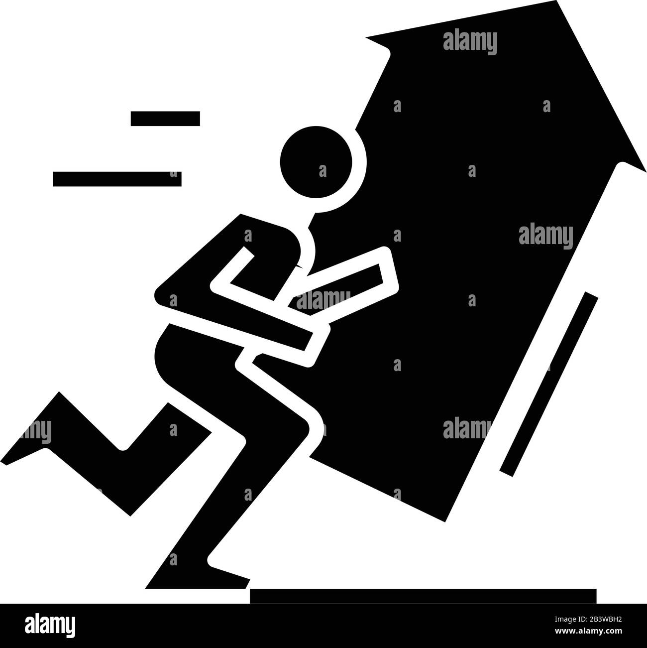 Rising potential black icon, concept illustration, vector flat symbol ...