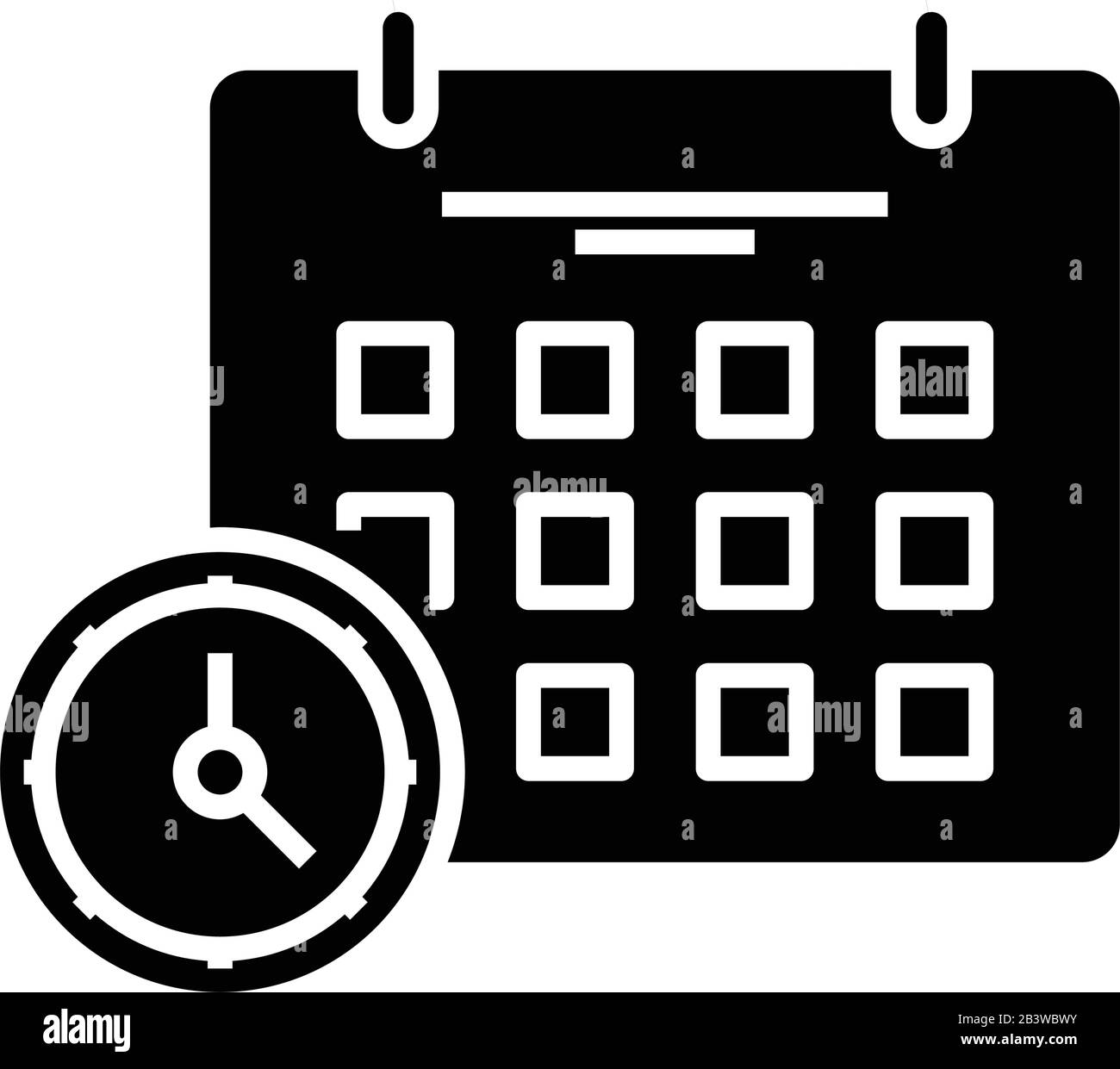 Schedule black icon, concept illustration, vector flat symbol, glyph ...