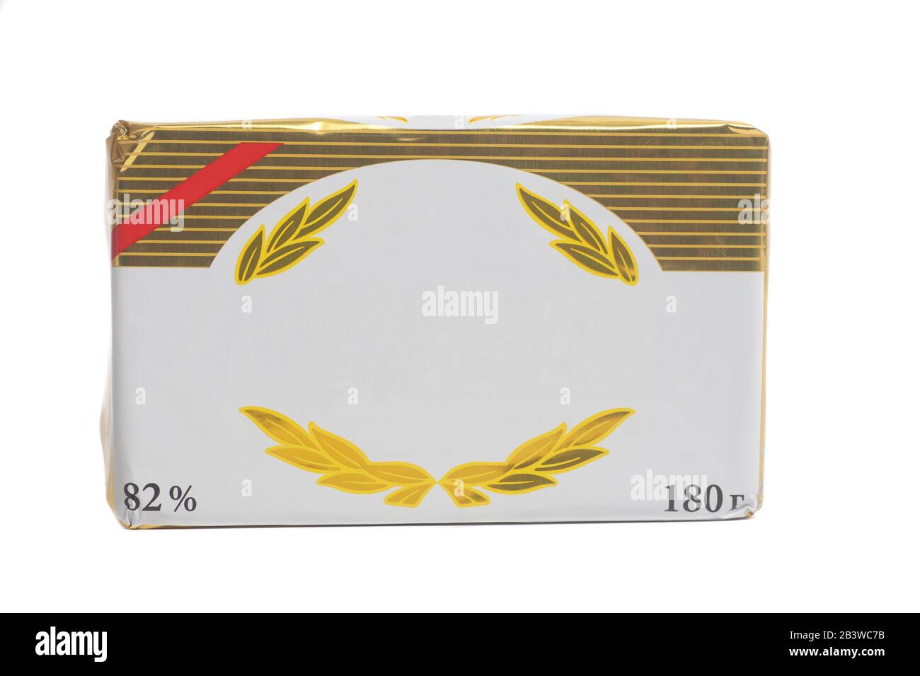 Stick of wrapped butter isolated on white background Stock Photo - Alamy