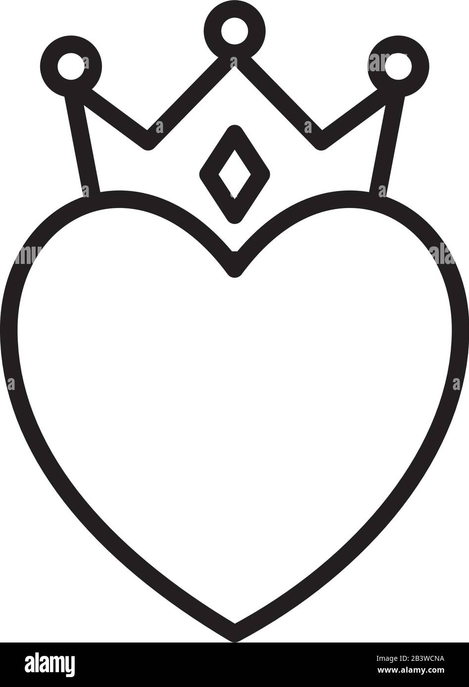 heart with crown line style icon vector design Stock Vector Image & Art ...