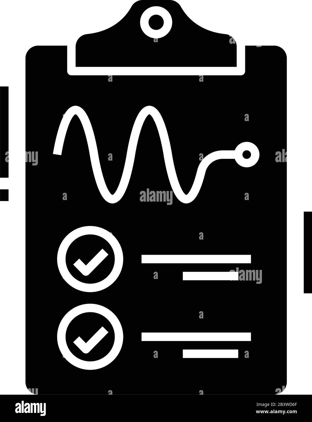 Results notes black icon, concept illustration, vector flat symbol ...