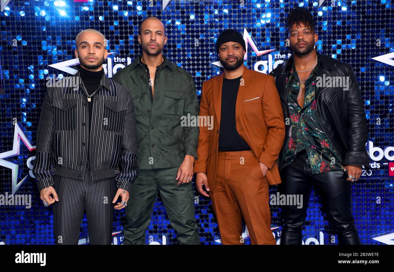 (left to right) Aston Merrygold, Marvin Humes, JB Gill and Oritse ...