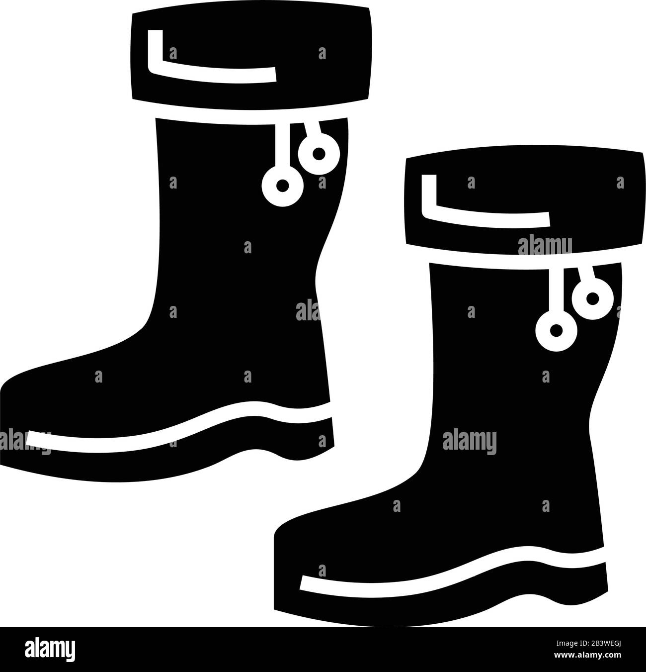 Rubber boots black icon, concept illustration, vector flat symbol ...