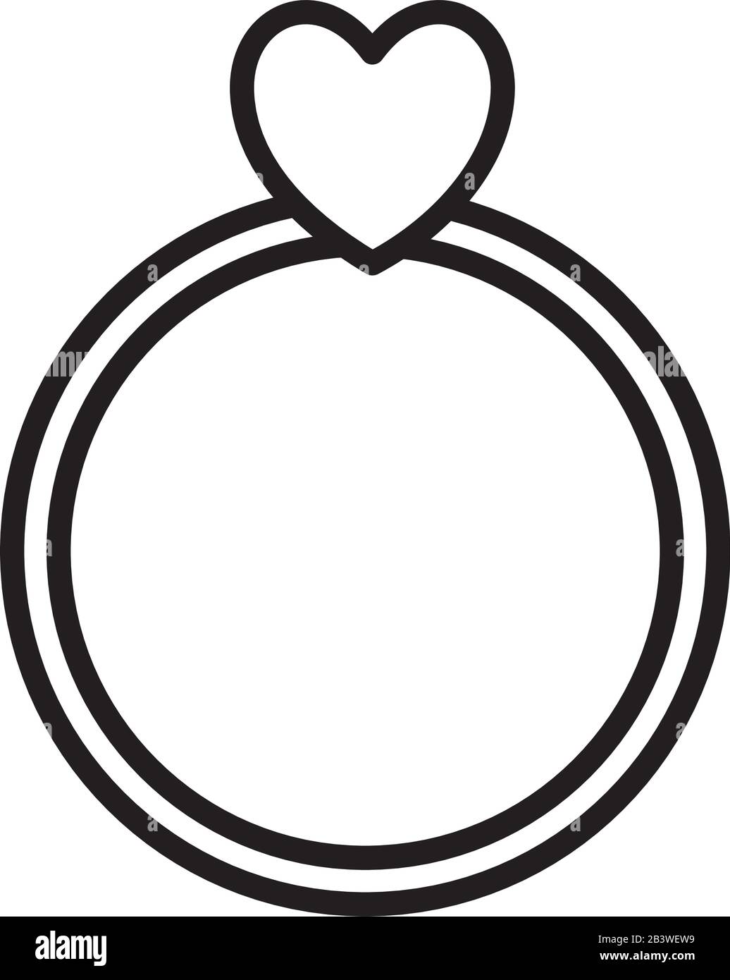 heart with ring line style icon vector design Stock Vector Image & Art ...