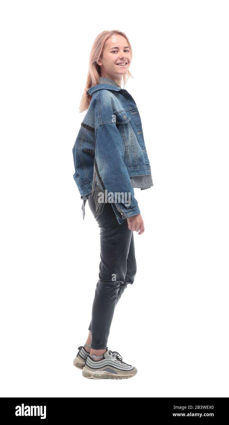 Jeans denim jacket model Cut Out Stock Images & Pictures - Alamy