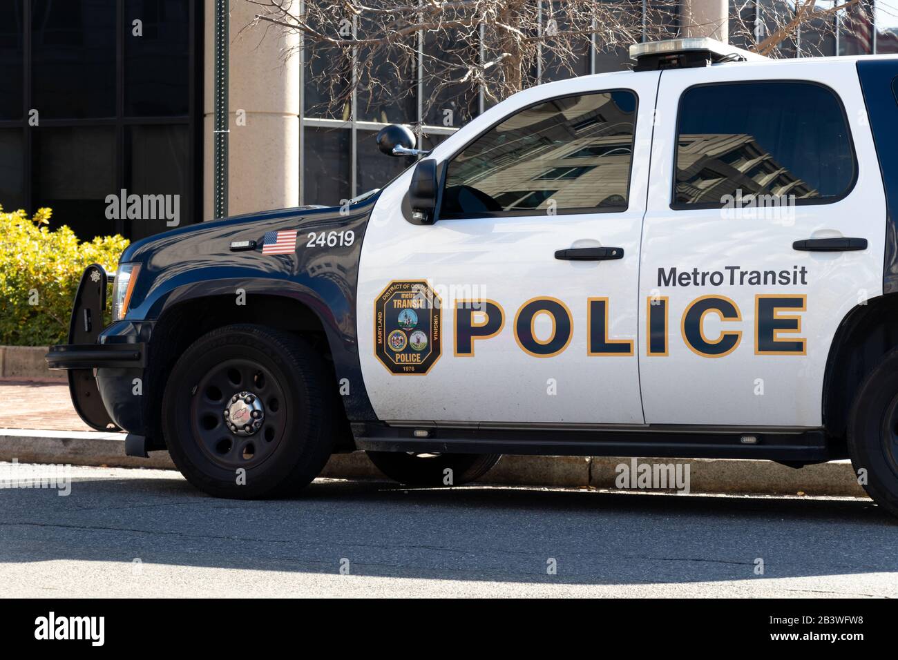 Metro Transit Police Department SUV patrol car parked on a downtown ...