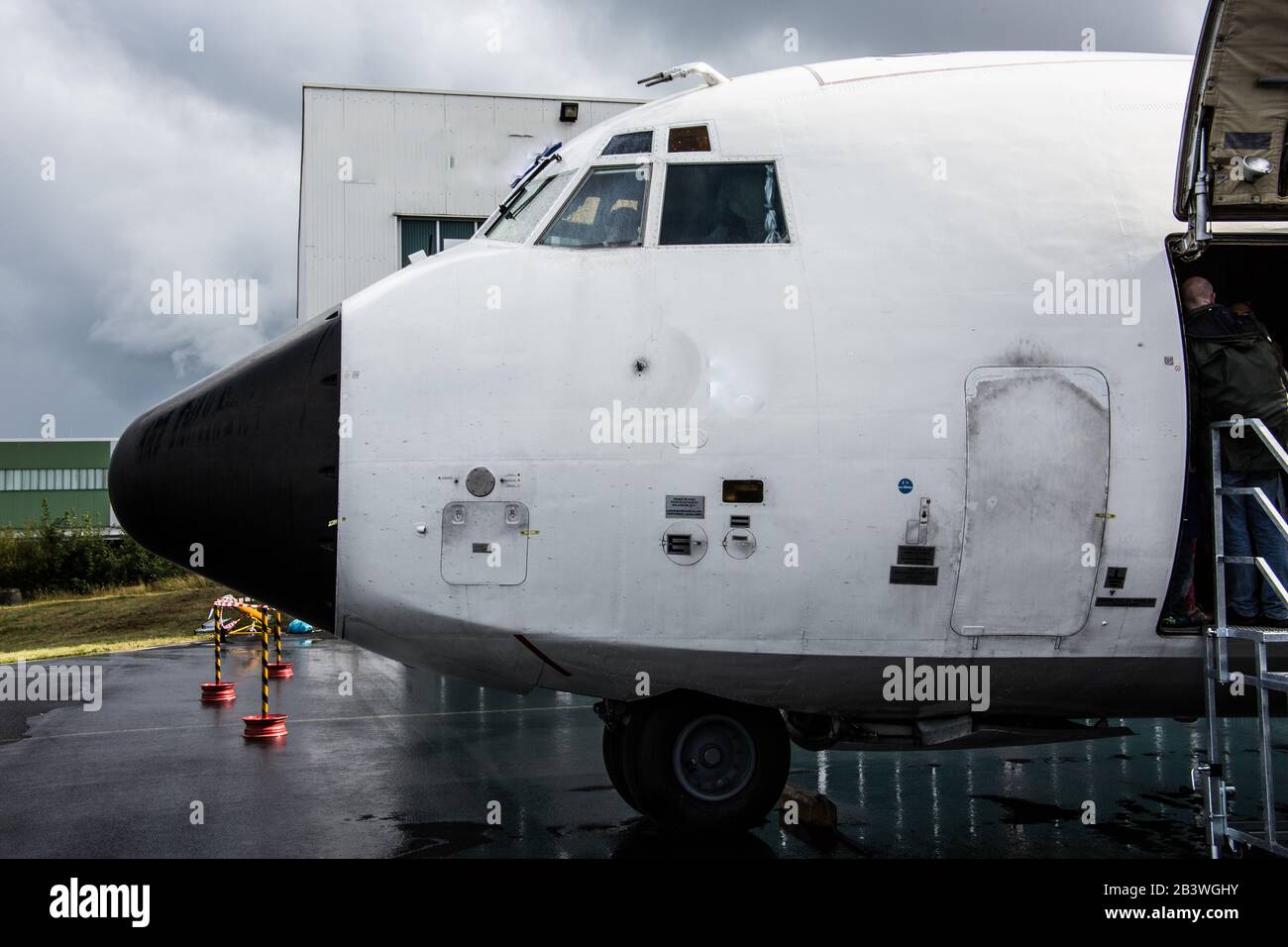 Military transporter as a turboprop aircraft Stock Photo - Alamy