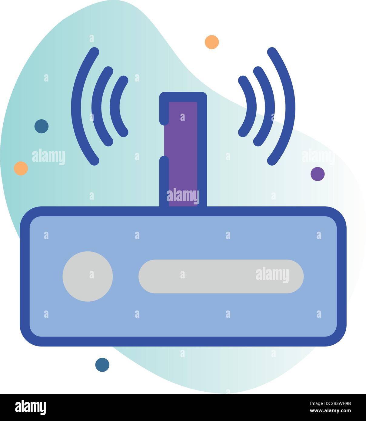 Wif machinei line fill block style icon design, Internet technology communication connection ...