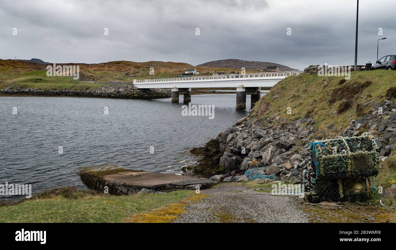 Bernera Bridge linking The Isle of Lewis to Great Bernera, The Outer ...