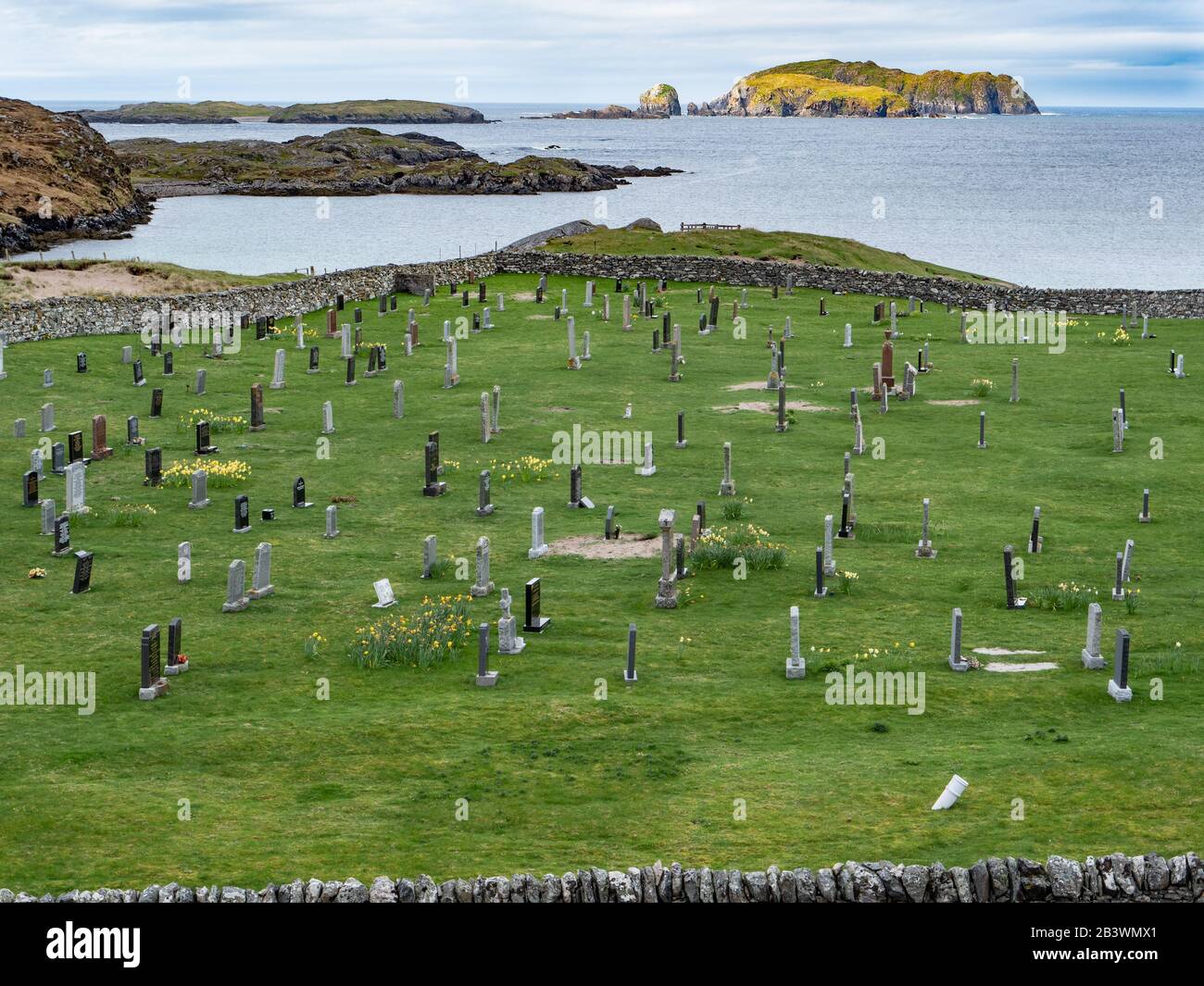 Coastal beachside cemetery, Great Bernera, The Outer Hebrides, Scotland ...