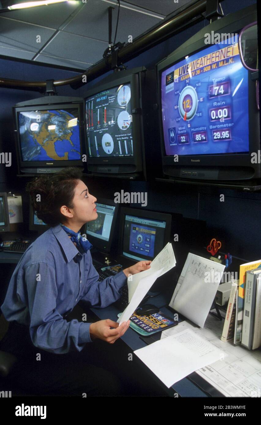 Weather forecaster forecasting room hi-res stock photography and images ...