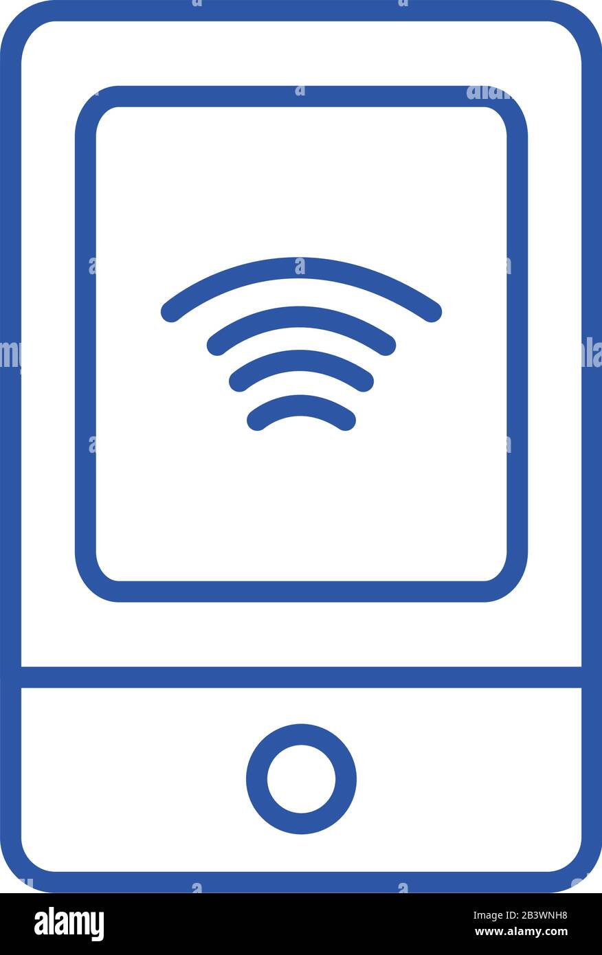 Wifi inside smartphone line style icon design, Internet technology communication connection ...