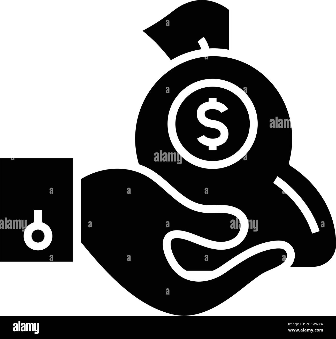 Salary earning black icon, concept illustration, vector flat symbol ...