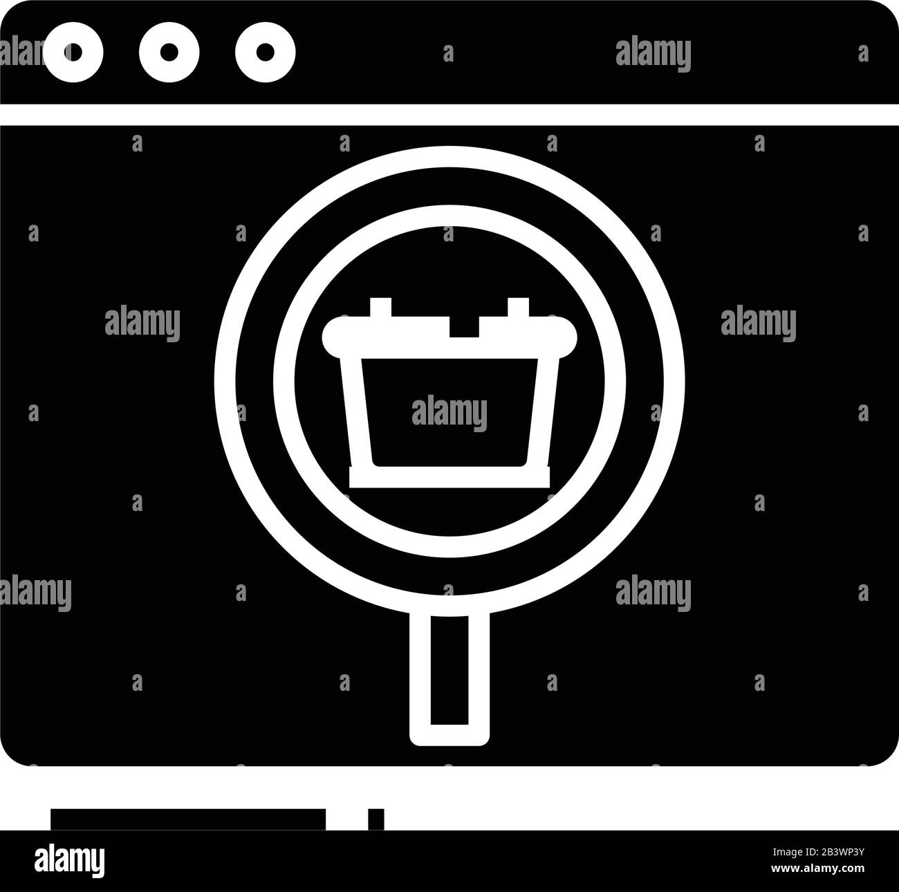 Searching goods black icon, concept illustration, vector flat symbol ...