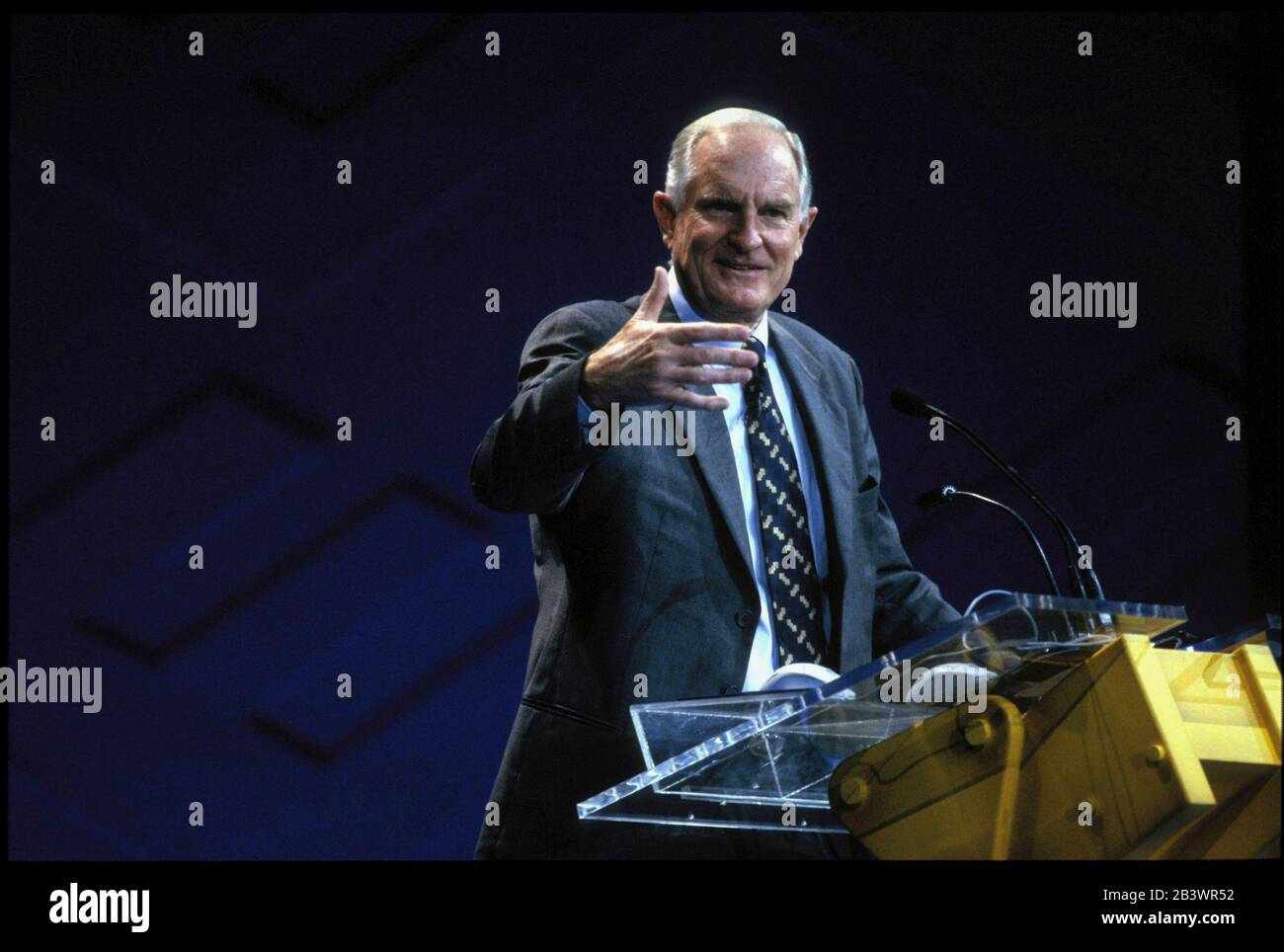 Austin Texas USA, 1999: Craig Barrett, CEO of Intel, speaking about ...